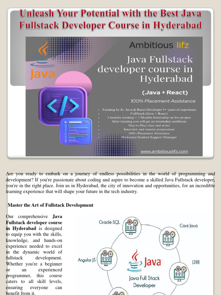 Unleash Your Potential With the Best Java Fullstack Developer Course in ...
