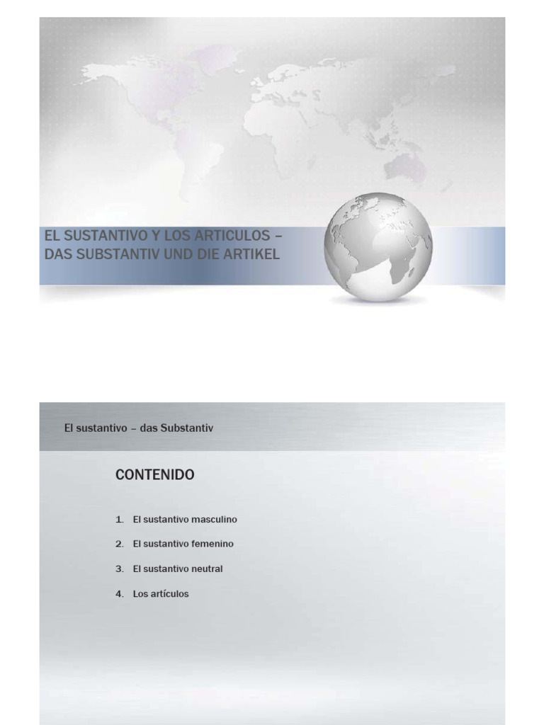 El Sustantivo y Los Articulos t3 | PDF | Sustantivo | Relaciones ...