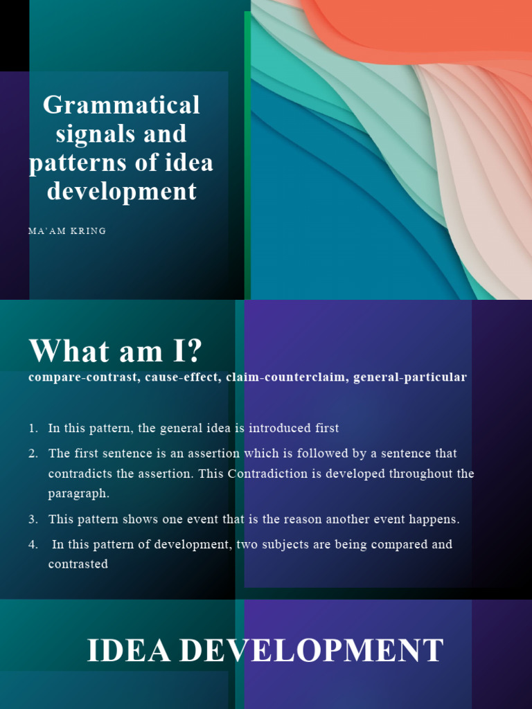 Grammatical Signals and Patterns of Idea Development | PDF | Cloud