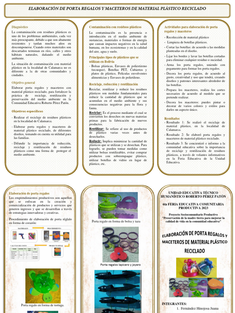 TRIPTICO | PDF | Reciclaje | El plastico