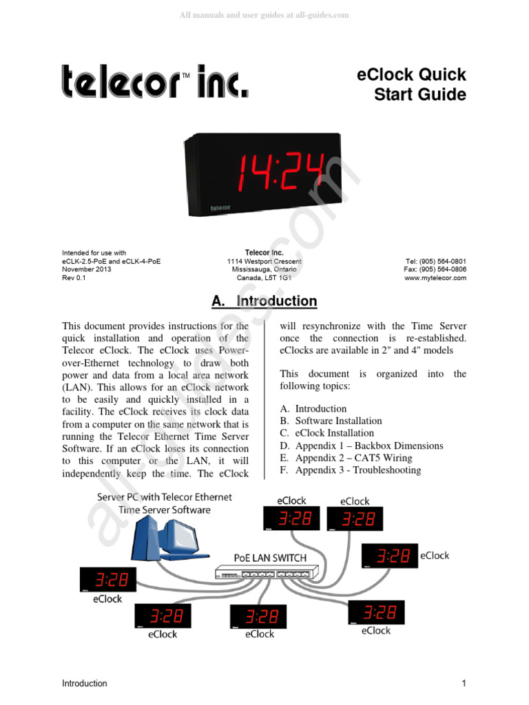 Telecore Master Clock | PDF | Installation (Computer Programs ...