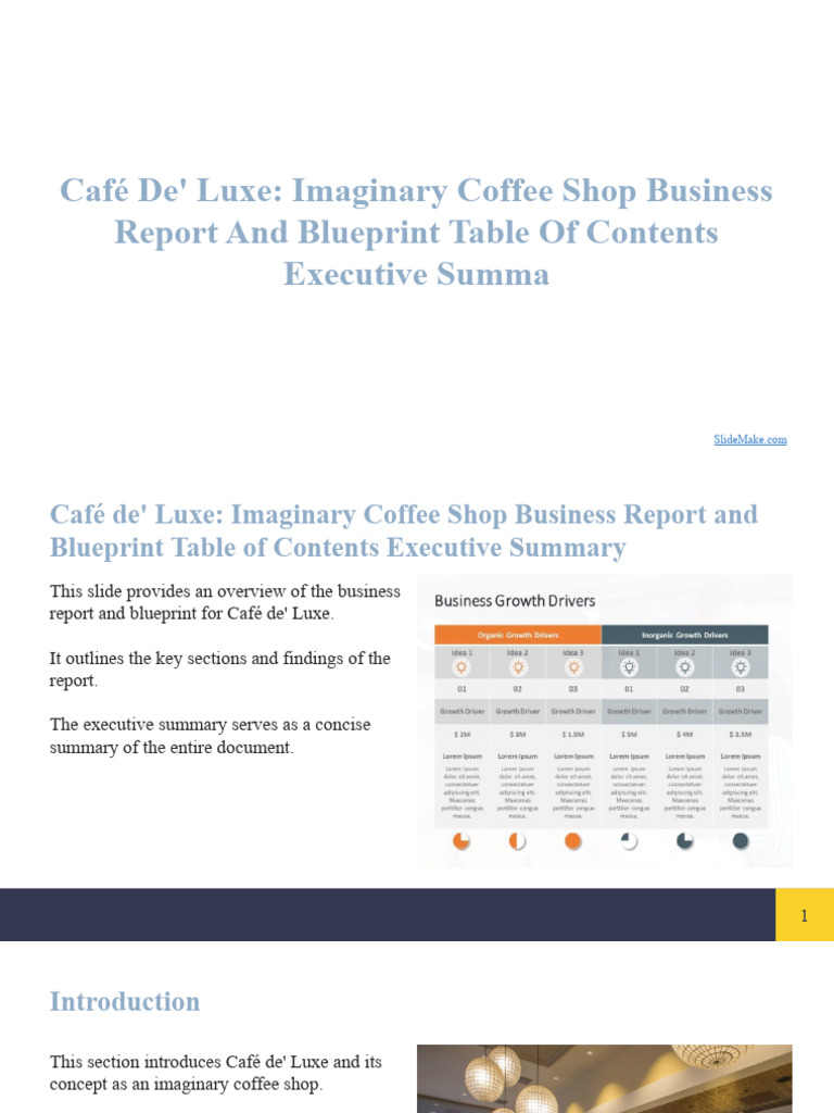 Café De' Luxe - Imaginary Coffee Shop Business Report and Blueprint ...