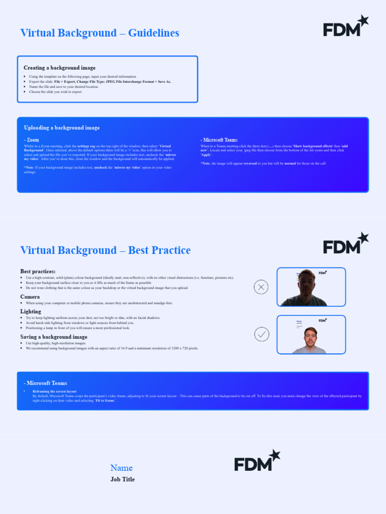 Virtual Background Setup Guide | PDF | Video | Page Layout