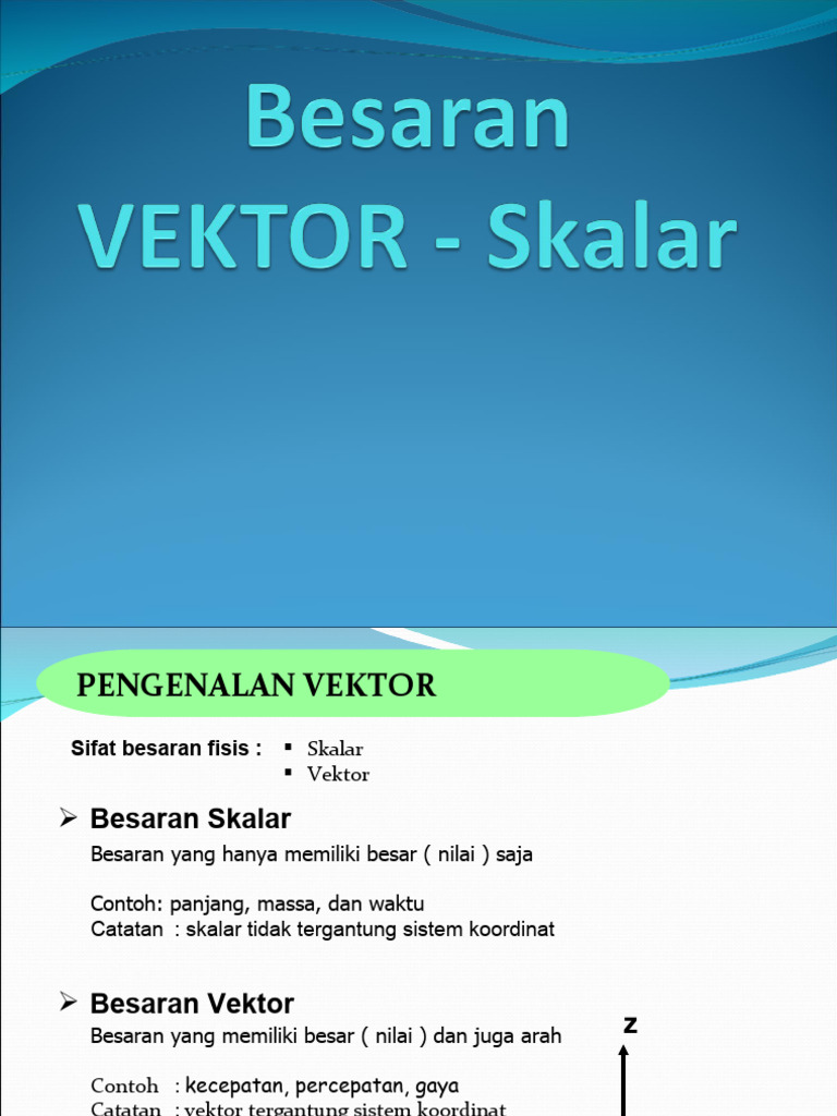 Fisika Dasar Besaran - Vektor (D3 - D4 Tro) | PDF