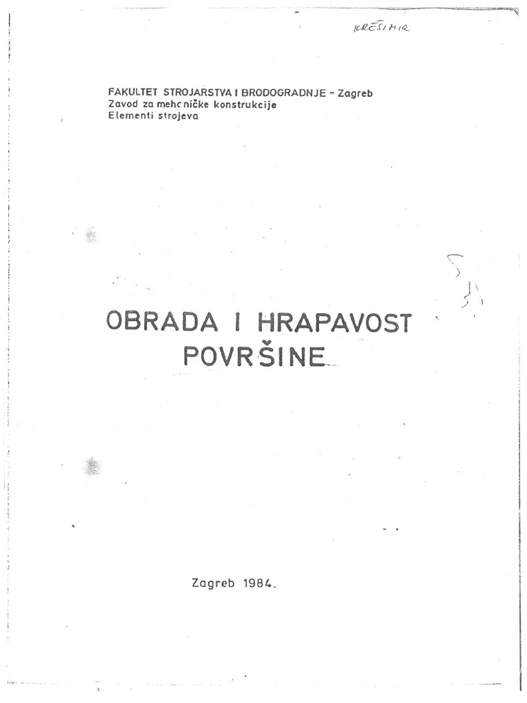 Obrada I Hrapavost Površine 3,00 0,40e | PDF
