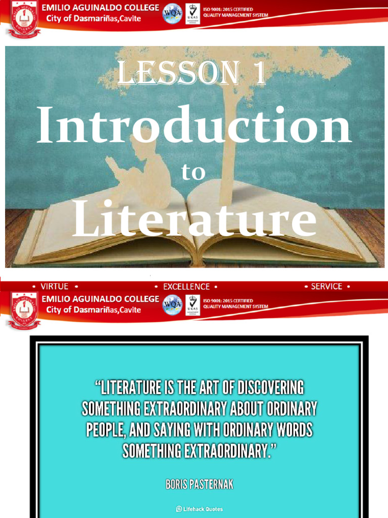 Lesson 1 INTRO TO LIT | PDF | Experience | Cognition