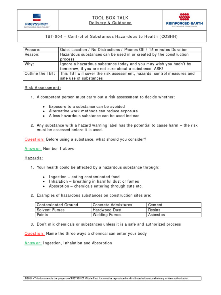 004+ +COSHH+Guidance | PDF | Hazards | Dangerous Goods