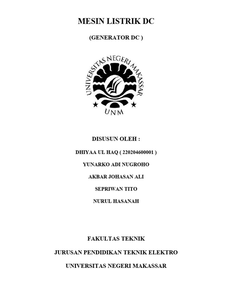 Mesin Listrik DC: Generator DC | PDF