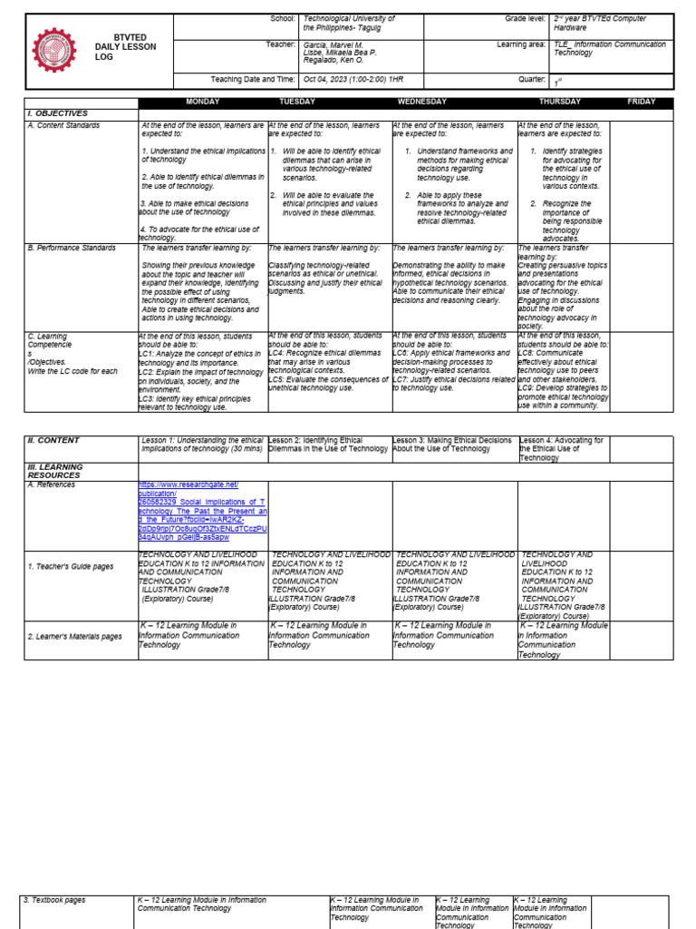 Ethical Use of Technology-Lesson Plan | Download Free PDF | Privacy ...