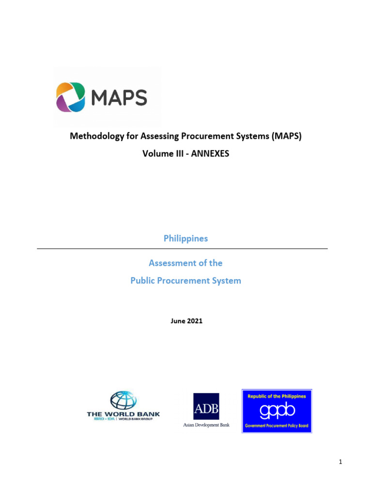 Assessment of The Philippine Public Procurement System - Volume III ... Assessment of The Philippine Public Procurement System - Volume III ...