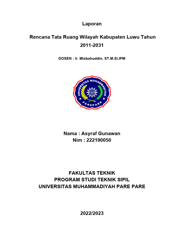 Laporan Informasi Tata Ruang 2 | PDF