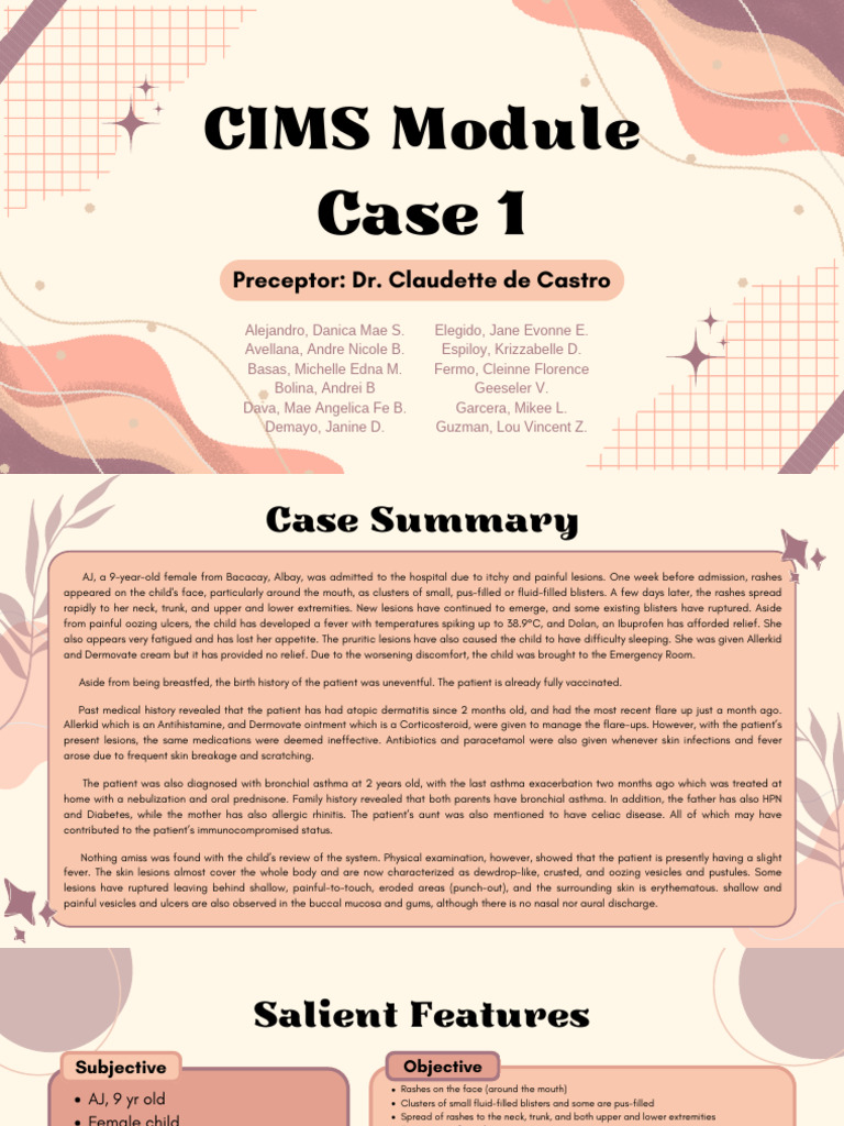 Cims Case 1 - SGD A4 | Download Free PDF | Virus | Dermatitis