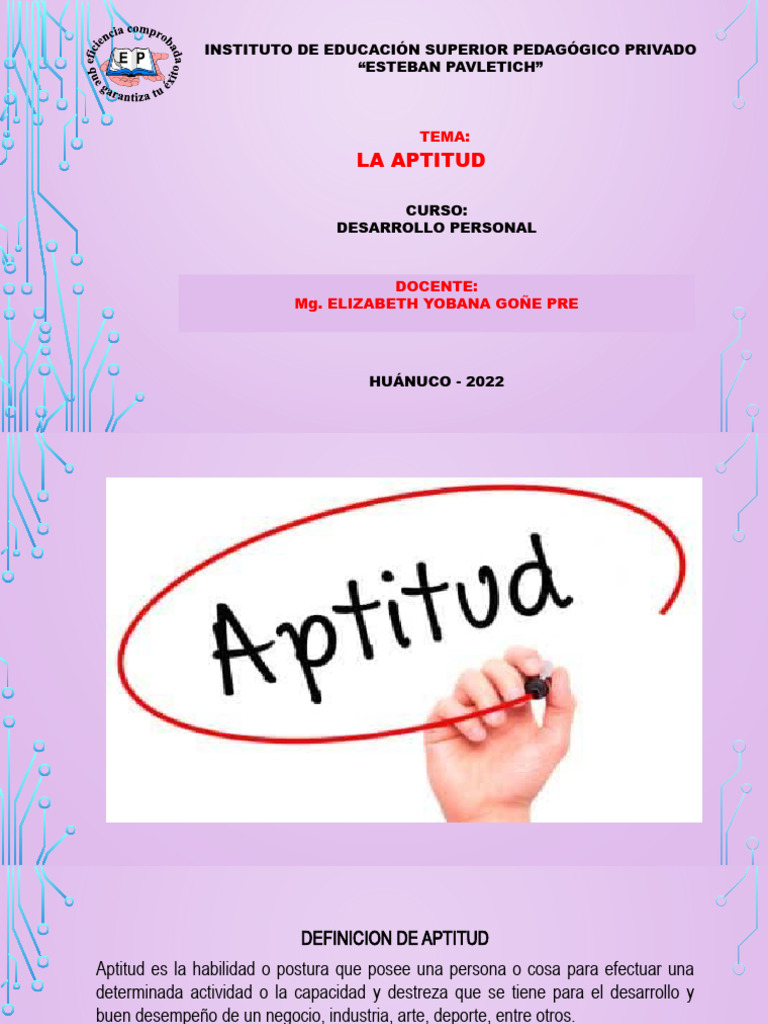 Definición y Tipos de Aptitud | PDF | Cognición | Ciencia cognitiva
