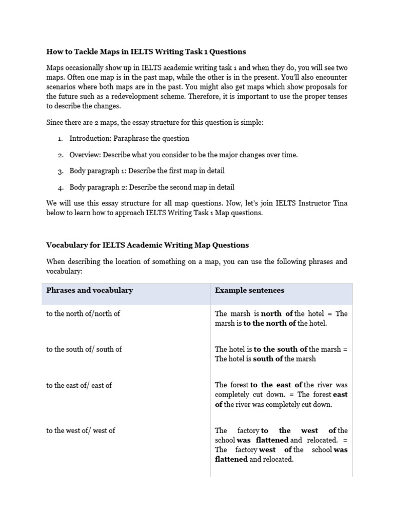 IELTS Writing Task 1 Map Tutorial | PDF | Beach