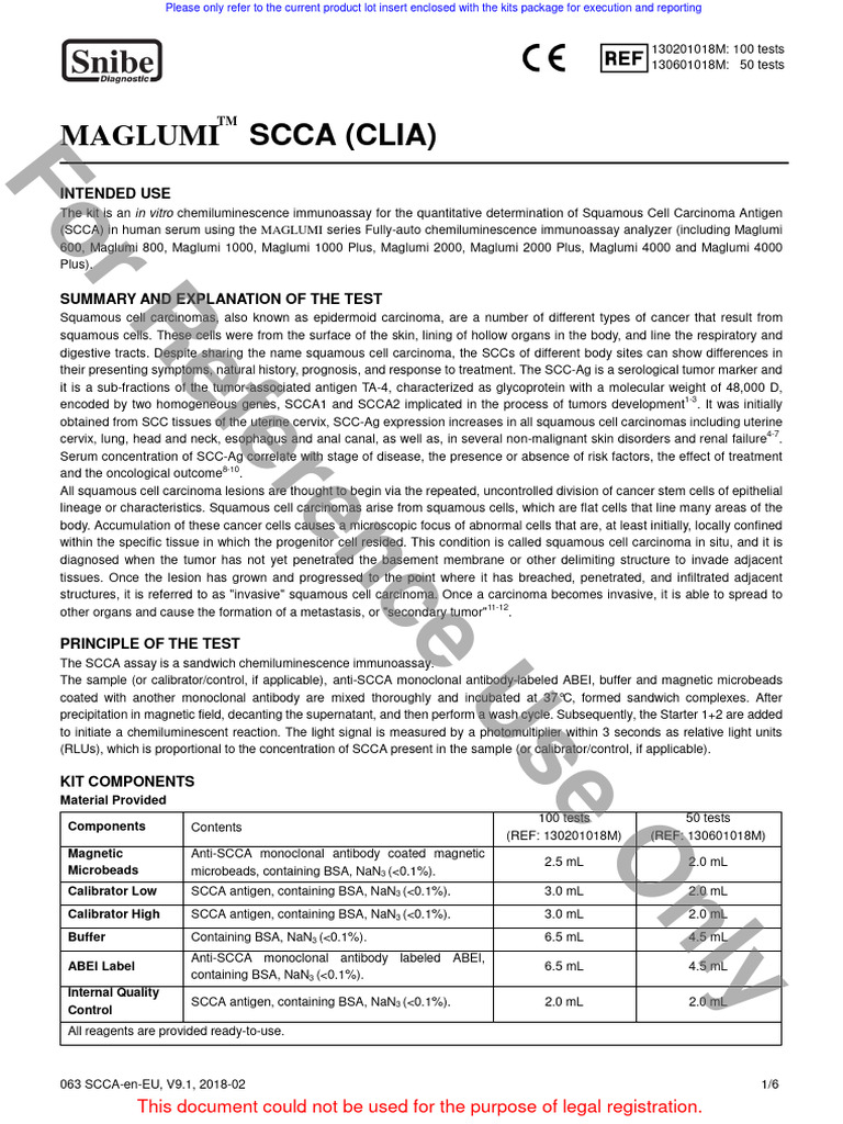 SCCA Maglumi | PDF | Squamous Cell Carcinoma | Causes Of Death
