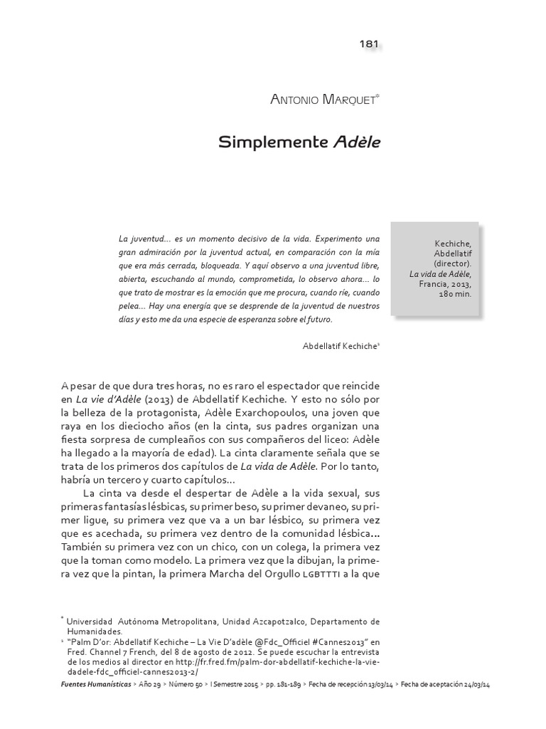 Simplemente: Adèle | PDF | Lesbianas | Amor
