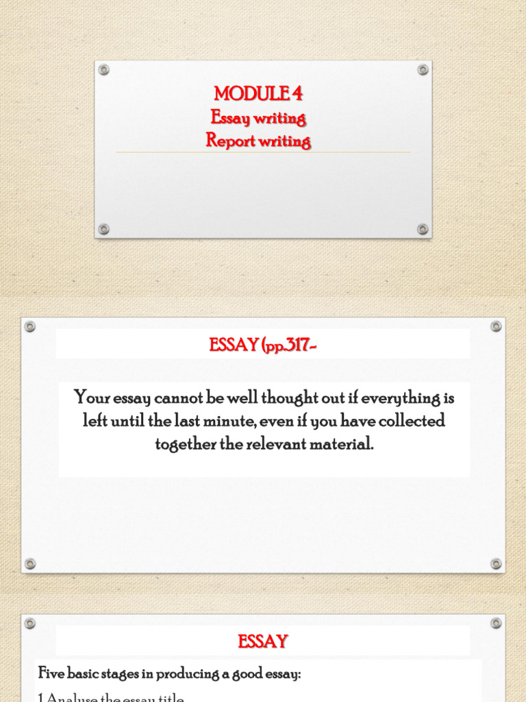 Module 4 Writing - Essay-Report | PDF | Essays | Abstract (Summary)