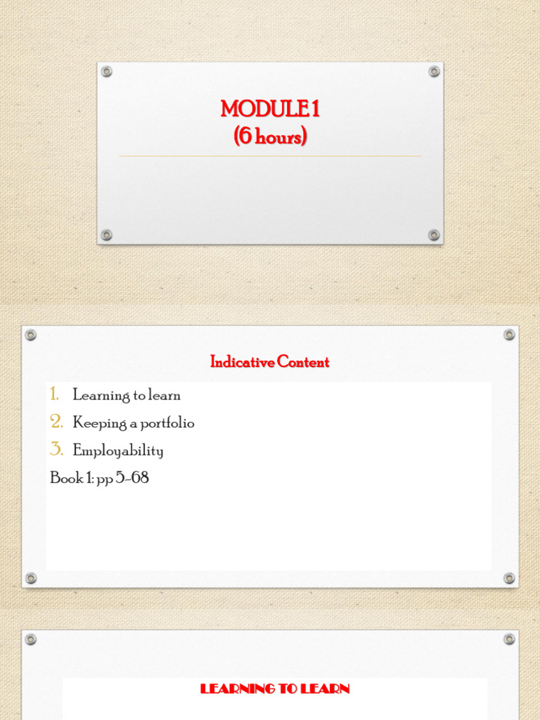 Module 1 | PDF | Learning Styles | Learning