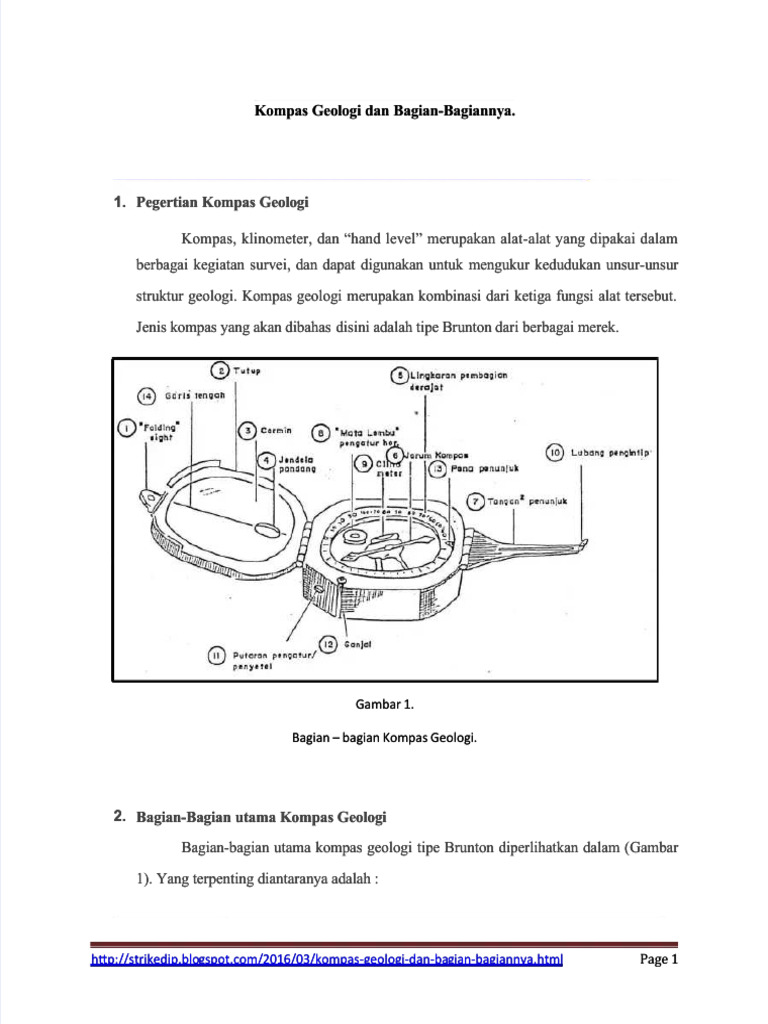 Kompas Geologi Dan Bagiannya | PDF
