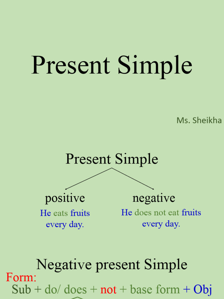 present simple negative | PDF