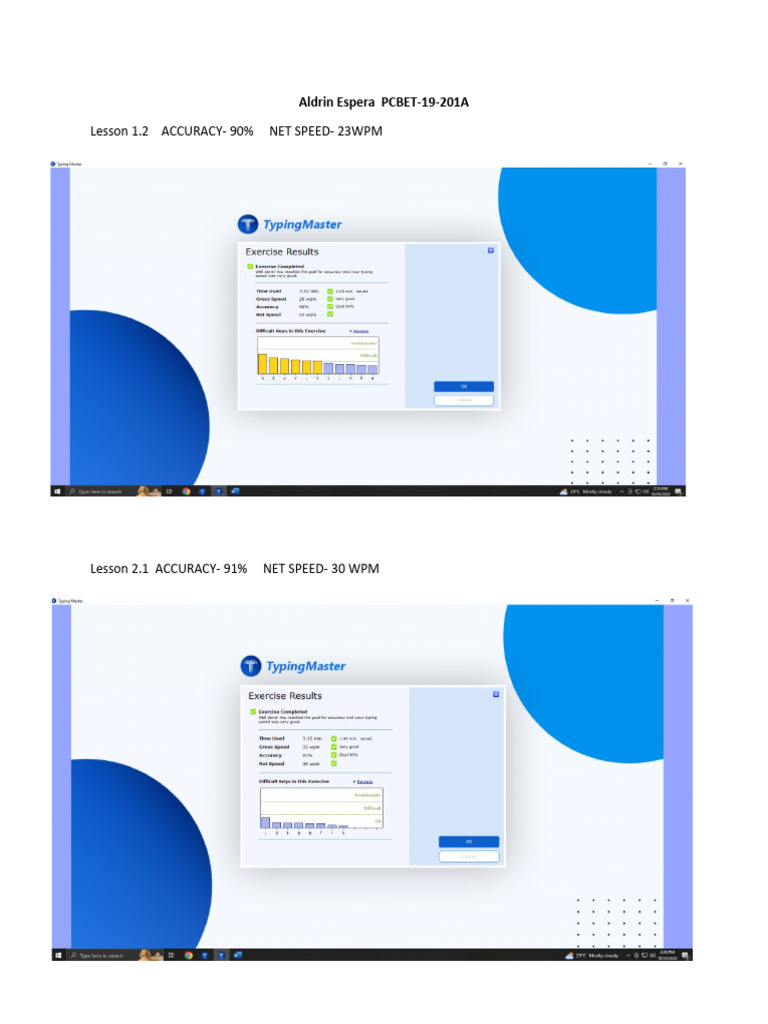 Typing Master Results | PDF
