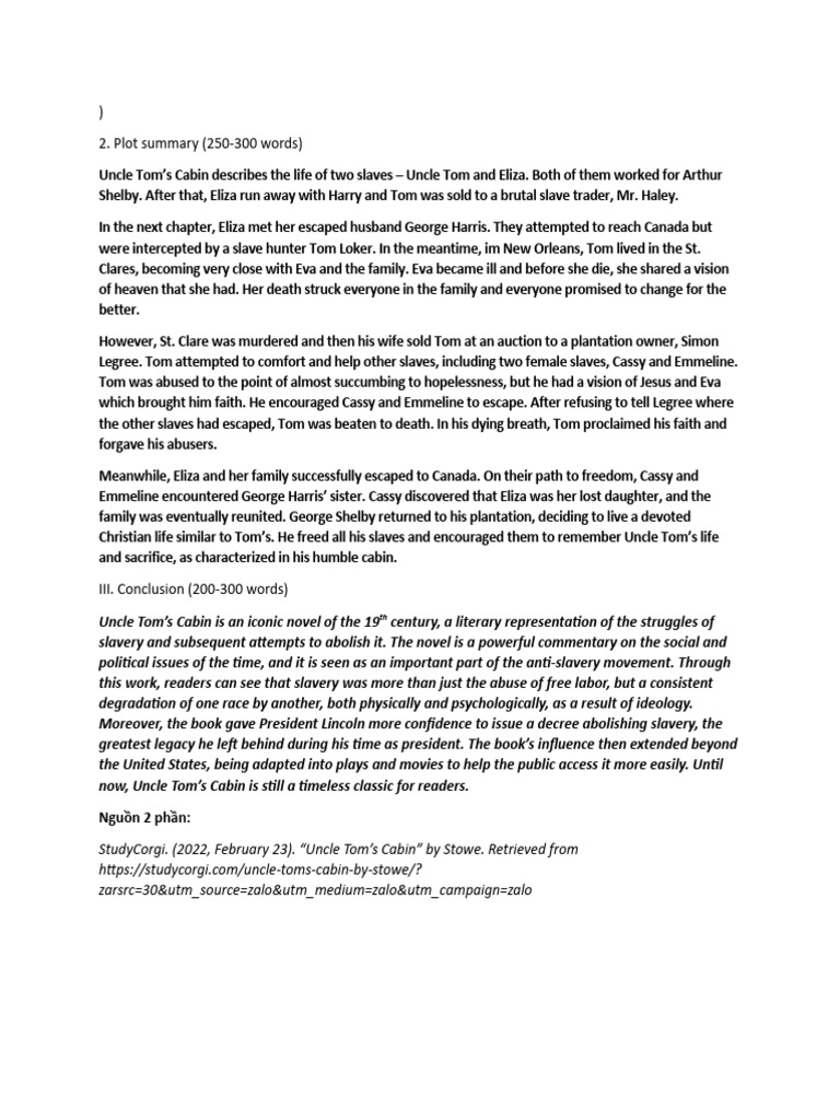 Summary Vs Conclusion | Download Free PDF | Uncle Tom's Cabin | Human ...