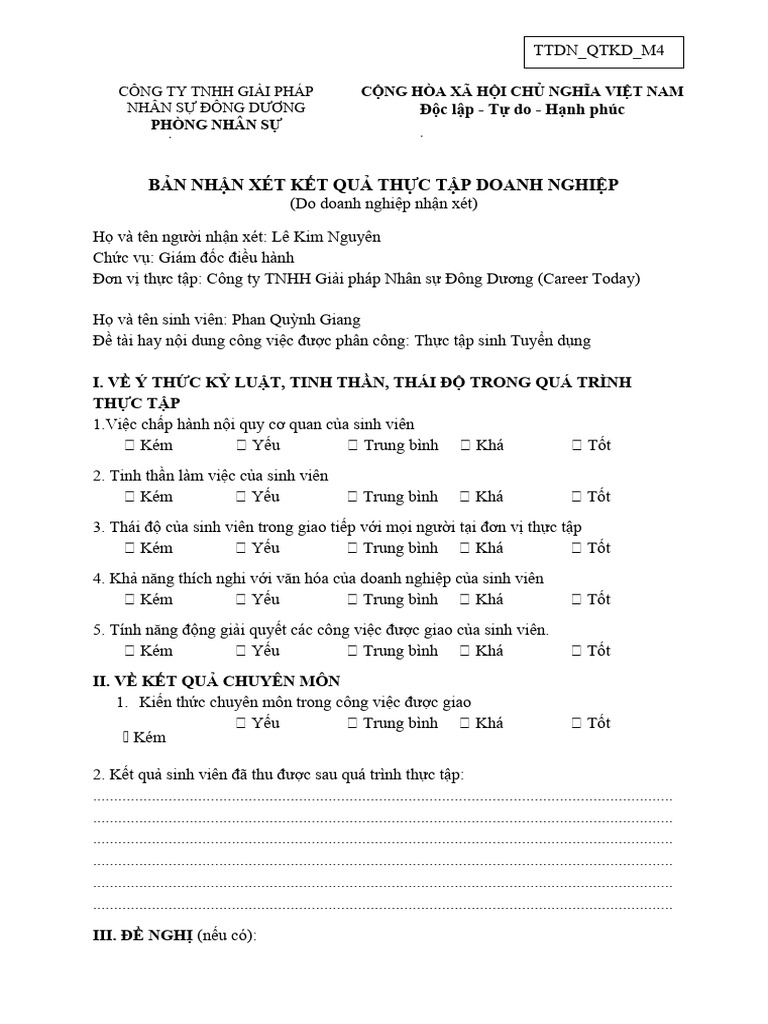 TTDN - QTKD - M4.docx Final | PDF