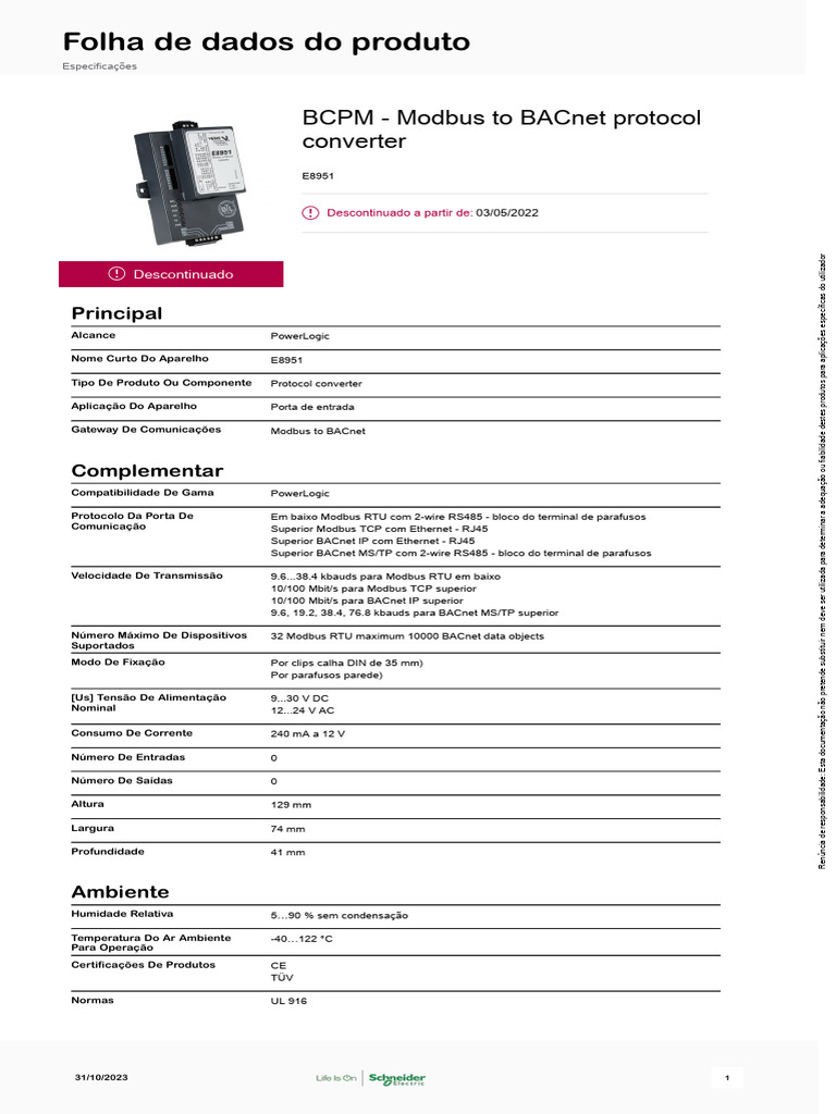 Schneider Electric PowerLogic-série-BCPM E8951 | PDF | Protocolos de ...