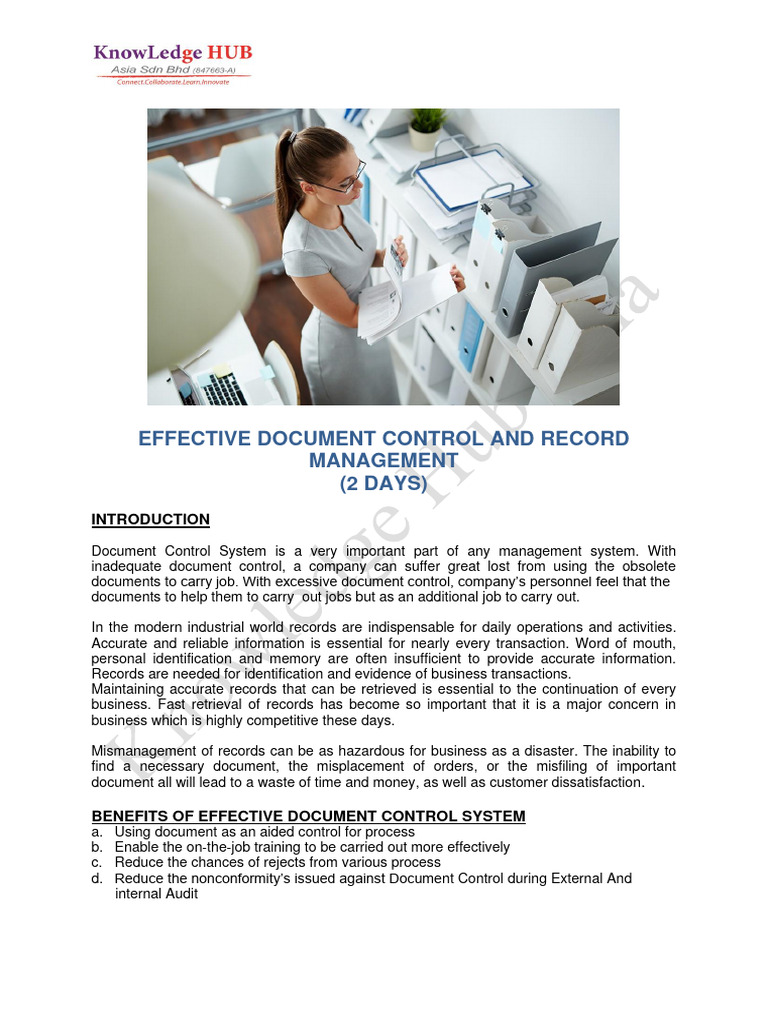 Effective Doc Control & Record Mgmt_2D | PDF | Iso 9000 | Records ...