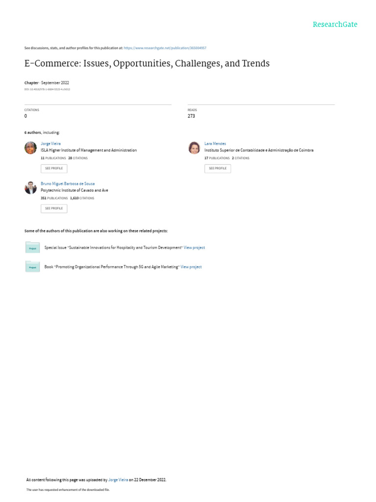 E Commerce Issues Opportunities Challenges and Trends | PDF | E ...