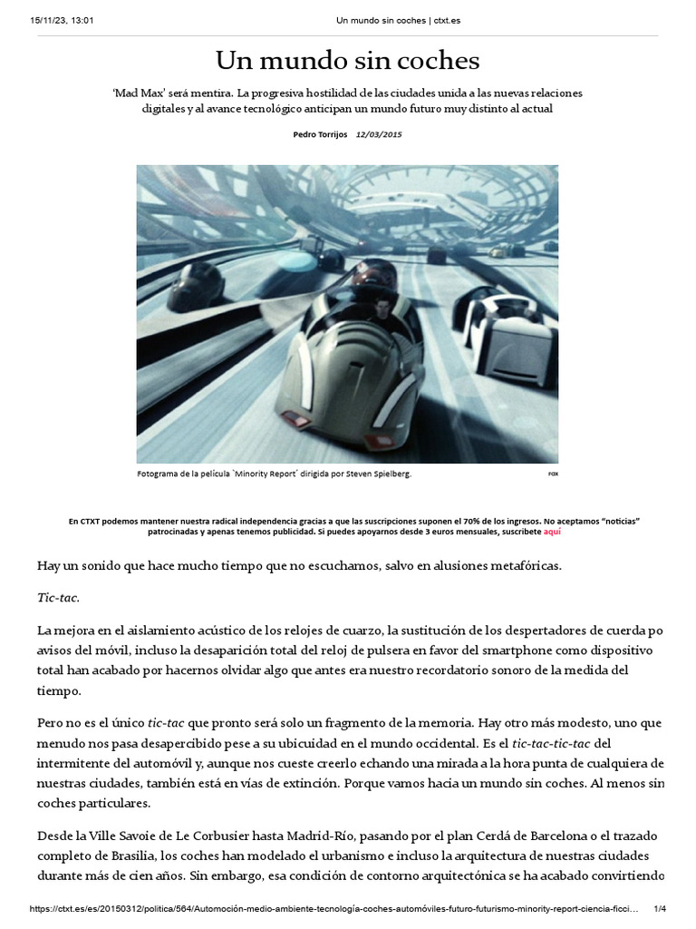 Un mundo sin coches _ ctxt.es | PDF | Coche | Transporte