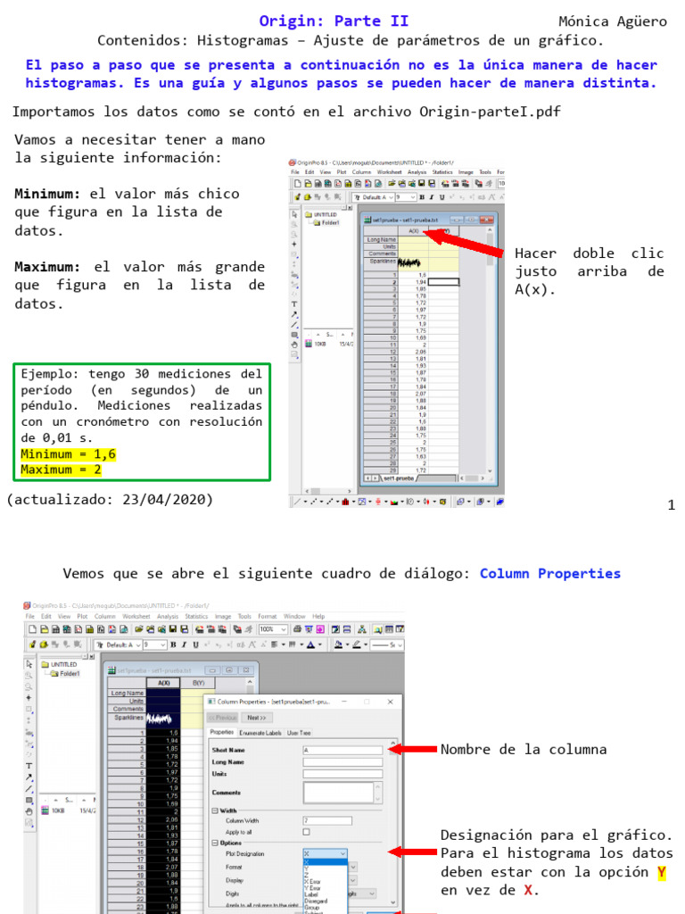 Guía de Histogramas en Origin | PDF | Histograma | Informática