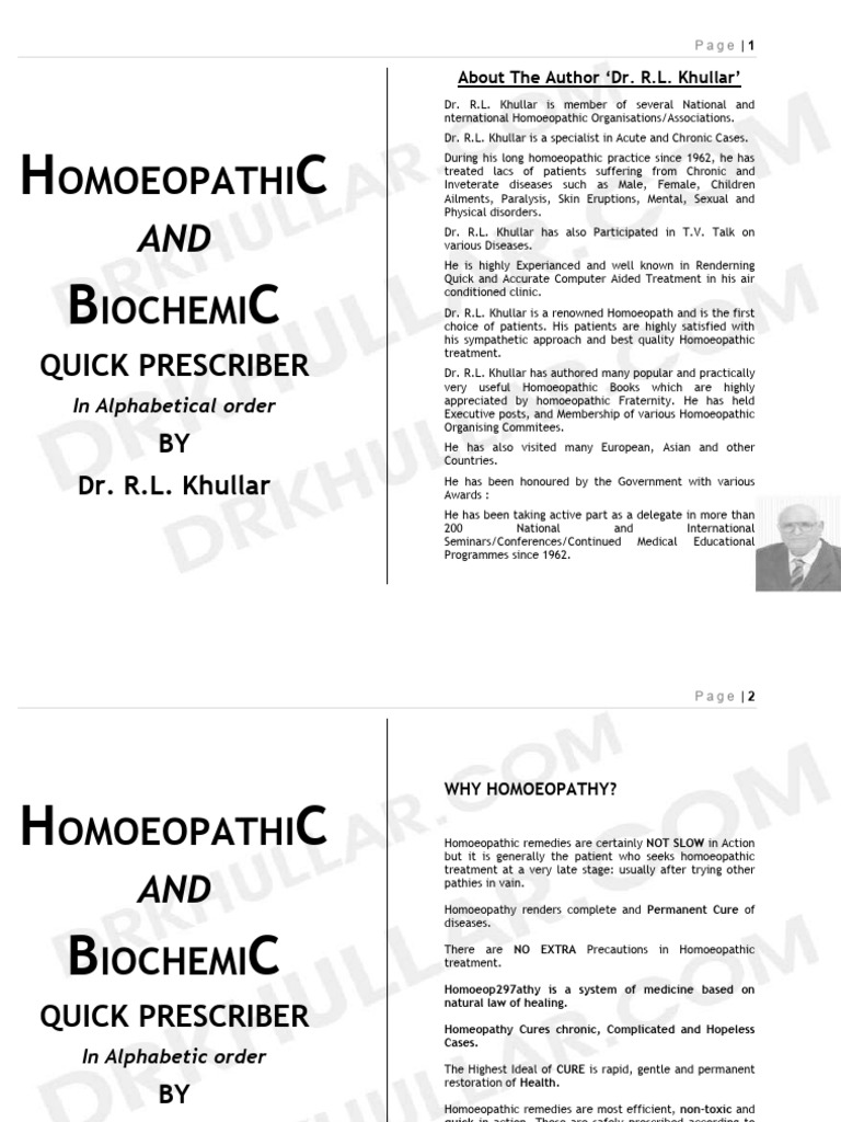 Homoeopathic & Biochemic Instant Prescriber | PDF | Homeopathy ...