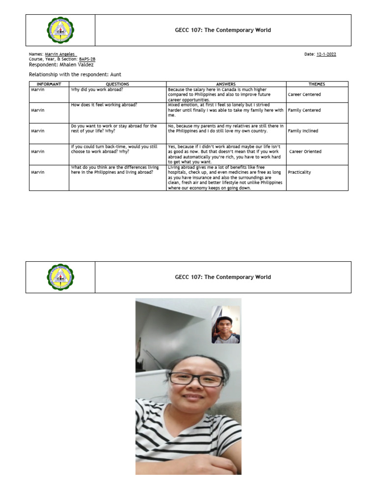 GECC 107 Interview | PDF | Psychology