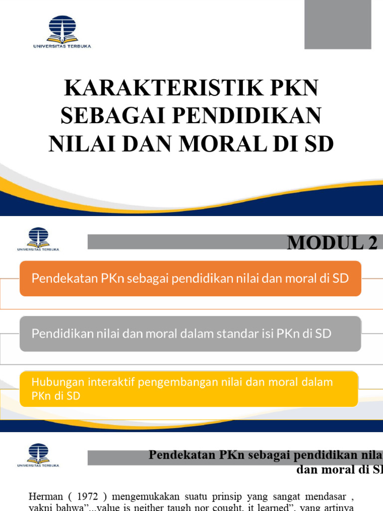 Modul 2 Dan 3 Pembelajaran PKN Di SD | PDF | Sains & Matematika