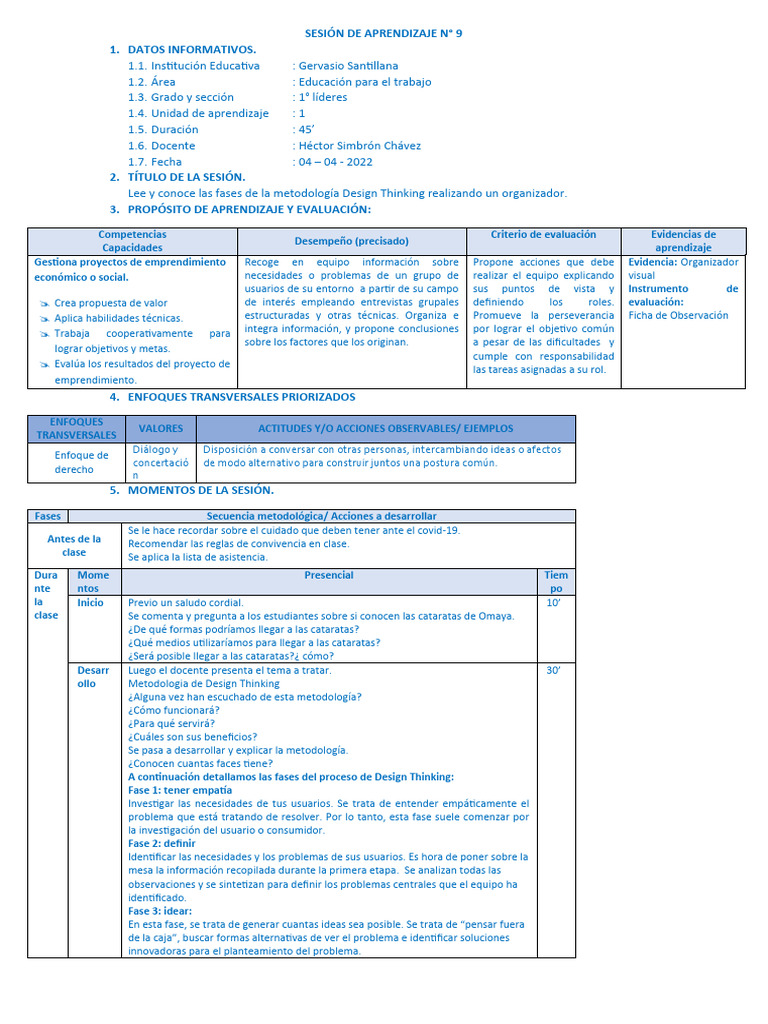 Sesión 9-Semana 4-EPT-1°-lideres | PDF | Evaluación | Aprendizaje