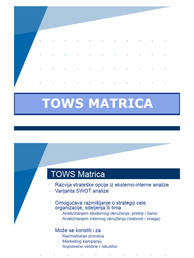 TOWS Matrica | PDF