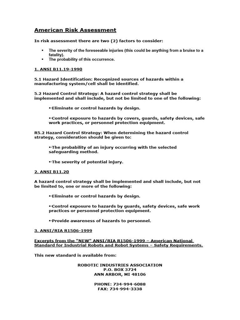 American Risk Assessment | PDF | Risk | Risk Assessment