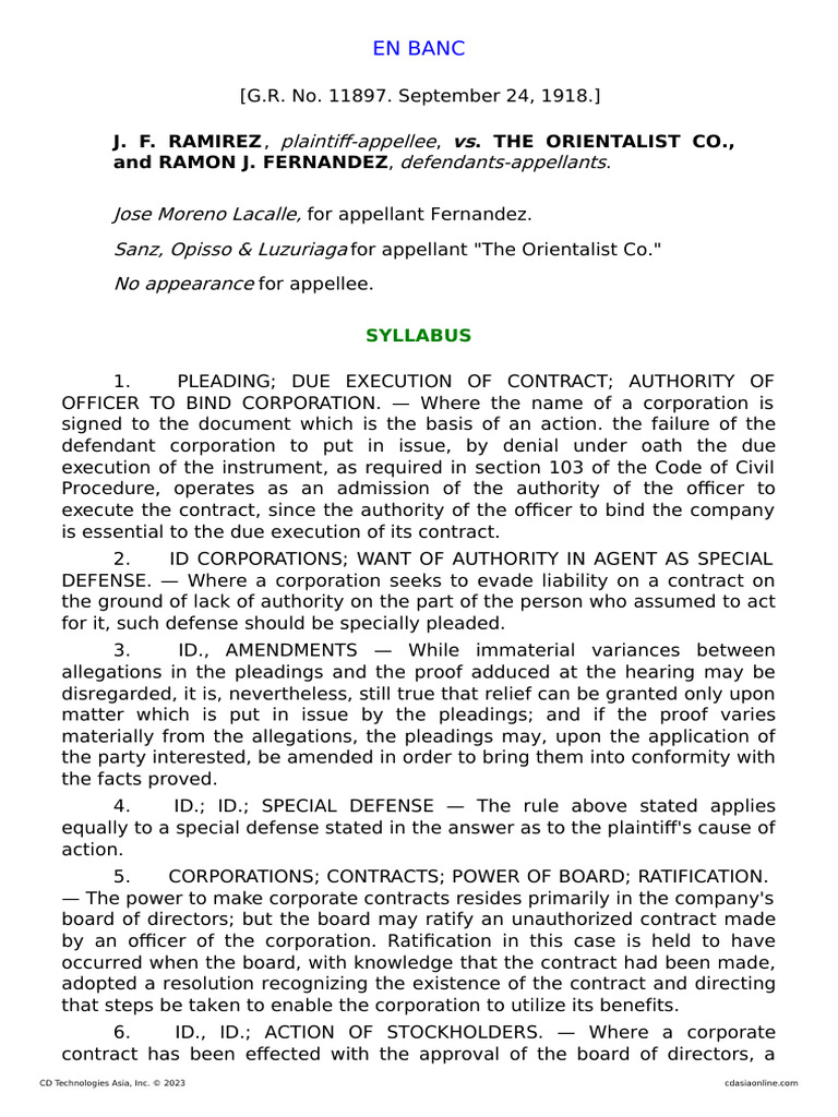 1918 Ramirez - v. - Orientalist - Co.20230907 11 6xjyu0 | PDF ...