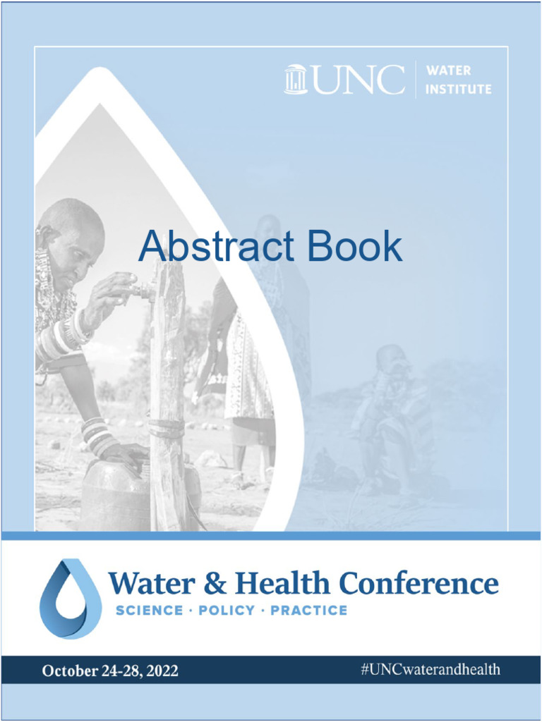 Abstract Book 2022 Water and Health Conference | PDF | Wash | Cost ...