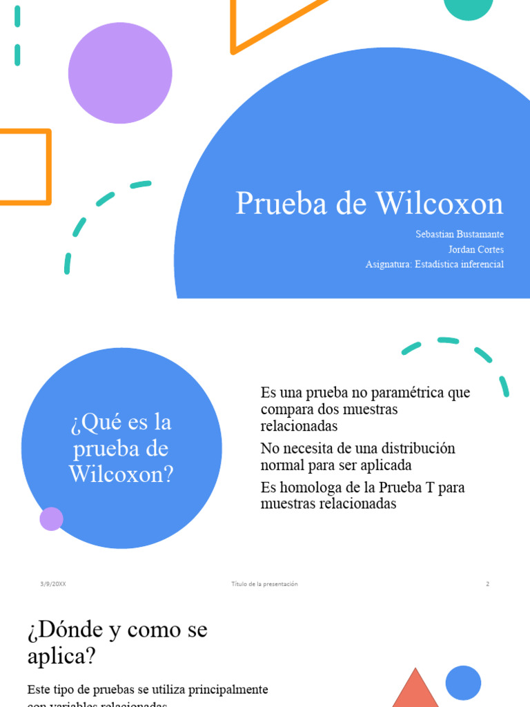 Prueba de Wilcoxon presentacion | PDF | Prueba de hipótesis ...