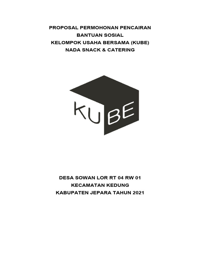 Proposal Pencairan Kube Nada Catering | PDF