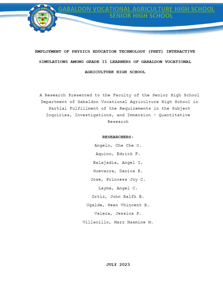 Final Manuscript July | PDF | Learning | Simulation