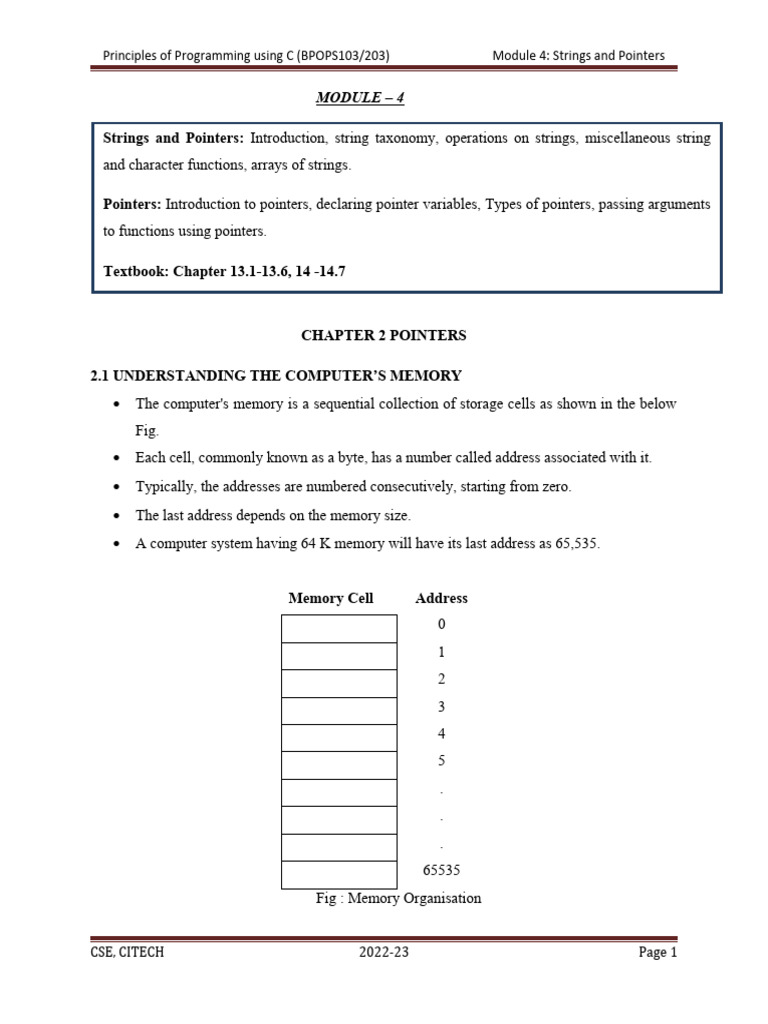 Module4 Chapter2 Pdf Pointer Computer Programming Variable Computer Science