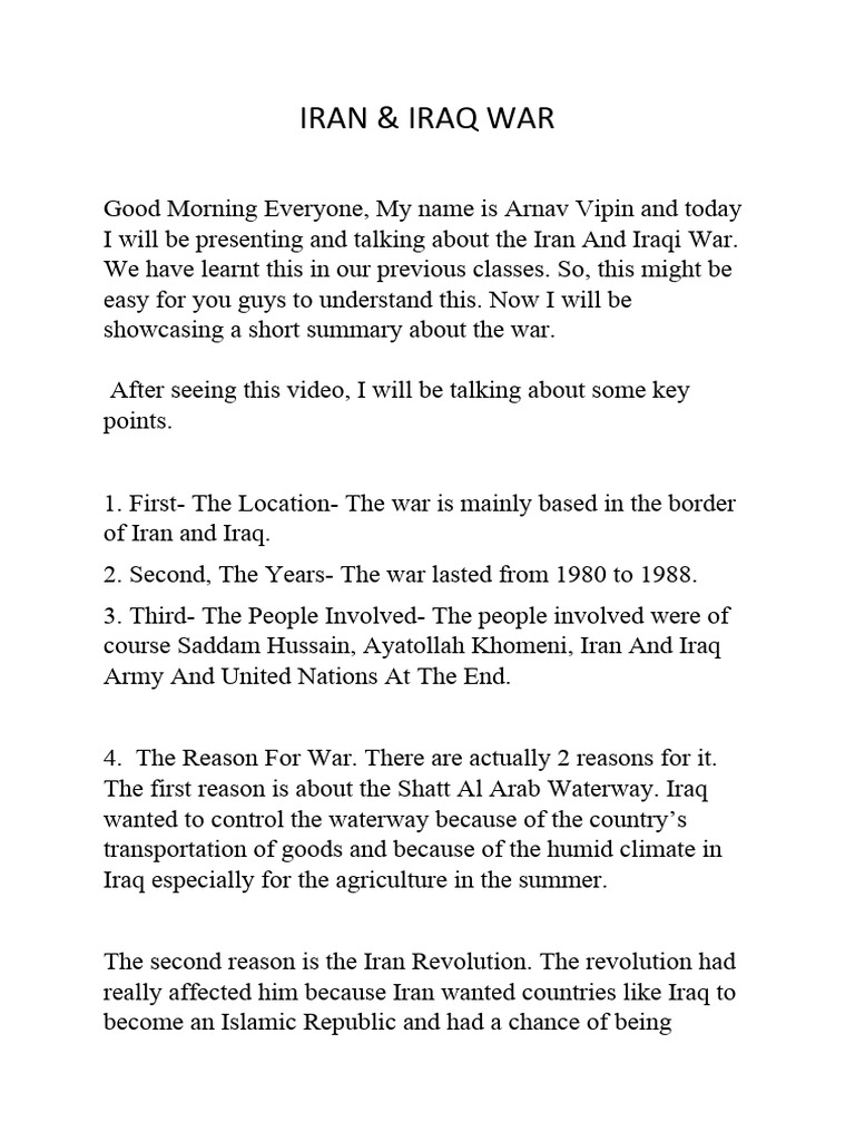 Iran and Iraq War | PDF | Travel