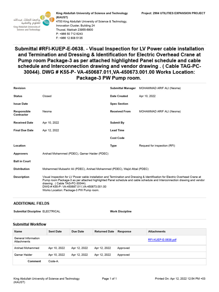 4.rfi Kuep e 0638 Response | PDF | Electricity | Electrical Engineering