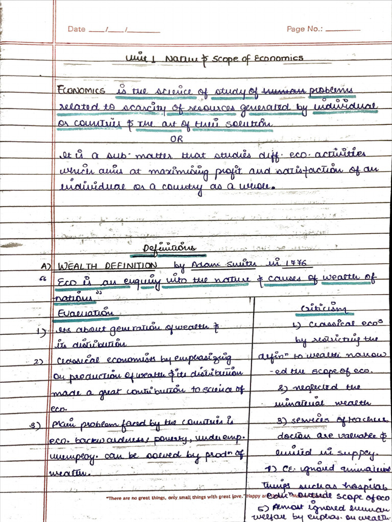 Economics Unit 1 | PDF