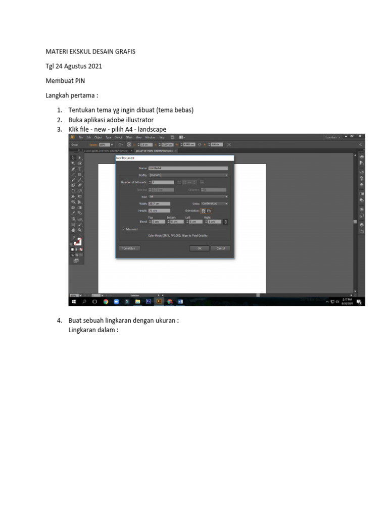 MATERI EKSKUL DESAIN GRAFIS Membuat Pin | PDF