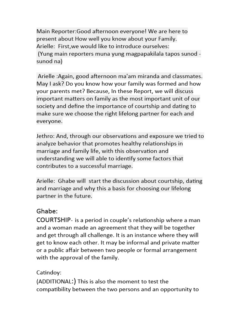 Script G8 | PDF | Courtship | Marriage