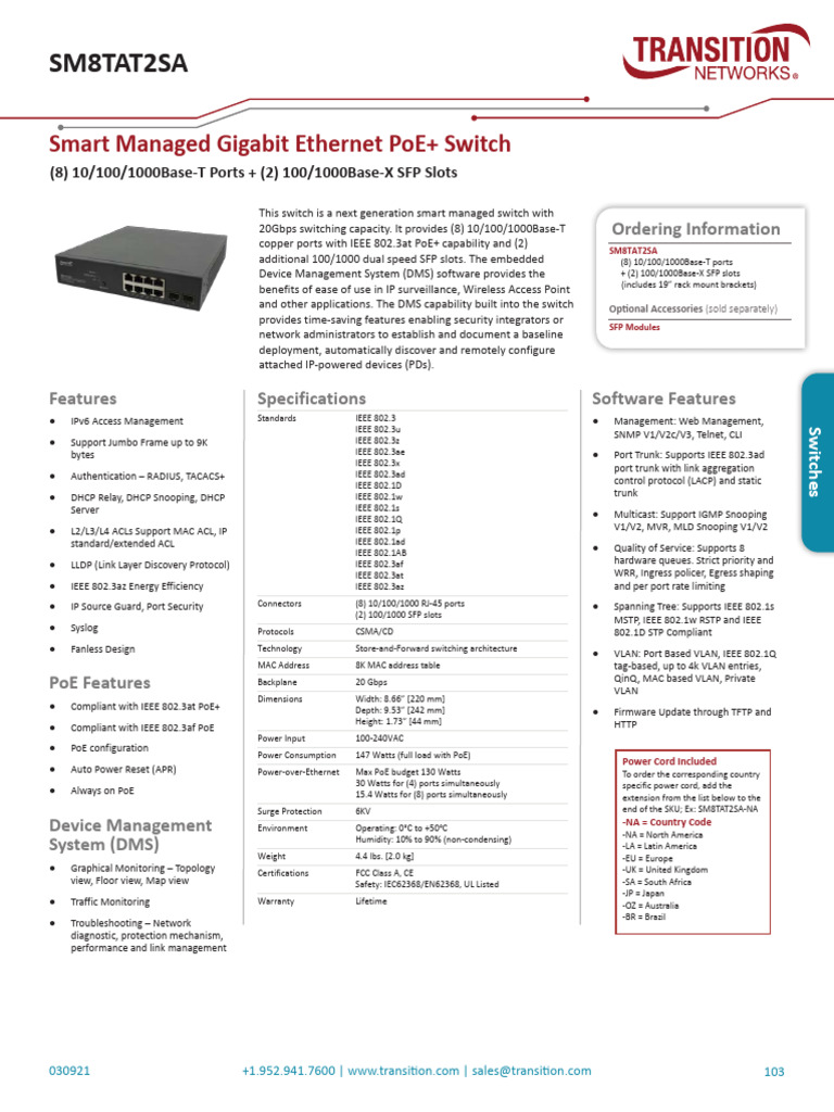 Transition SM8TAT2SA-2 | Download Free PDF | Network Switch | Computer Engineering